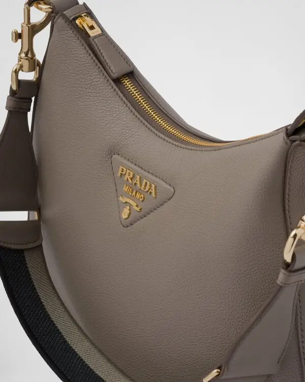 Prada Leather Shoulder Bag - Clay Grey | Editorialist